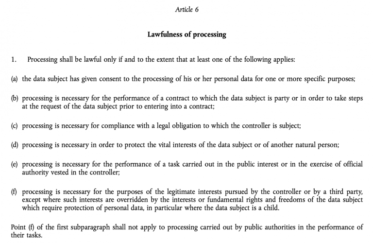 Article 6 and the 6 Legal Bases of GDPR - Keepabl TM : Keepabl TM